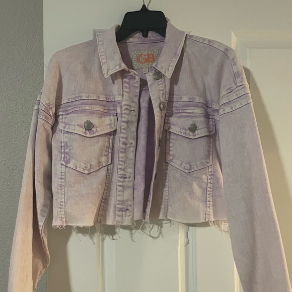 Gianni Bini | Jackets & Coats | Gianni Bini Purple Acid Wash Denim Crop ...